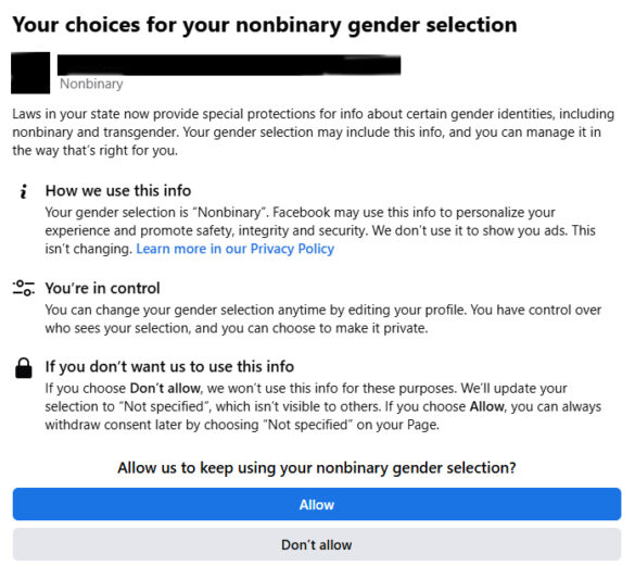 Facebook prompts nonbinary, LGBT, trans users to confirm gender ...