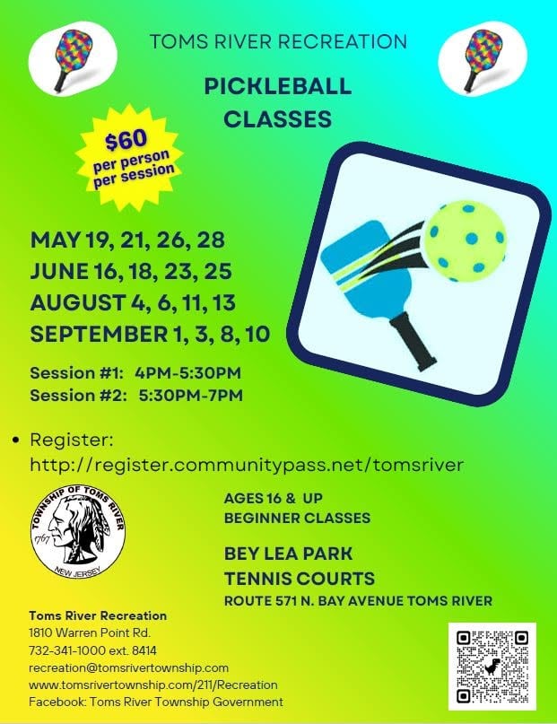 Toms River Recreation Offering Pickleball Classes and Summer Chess Camp